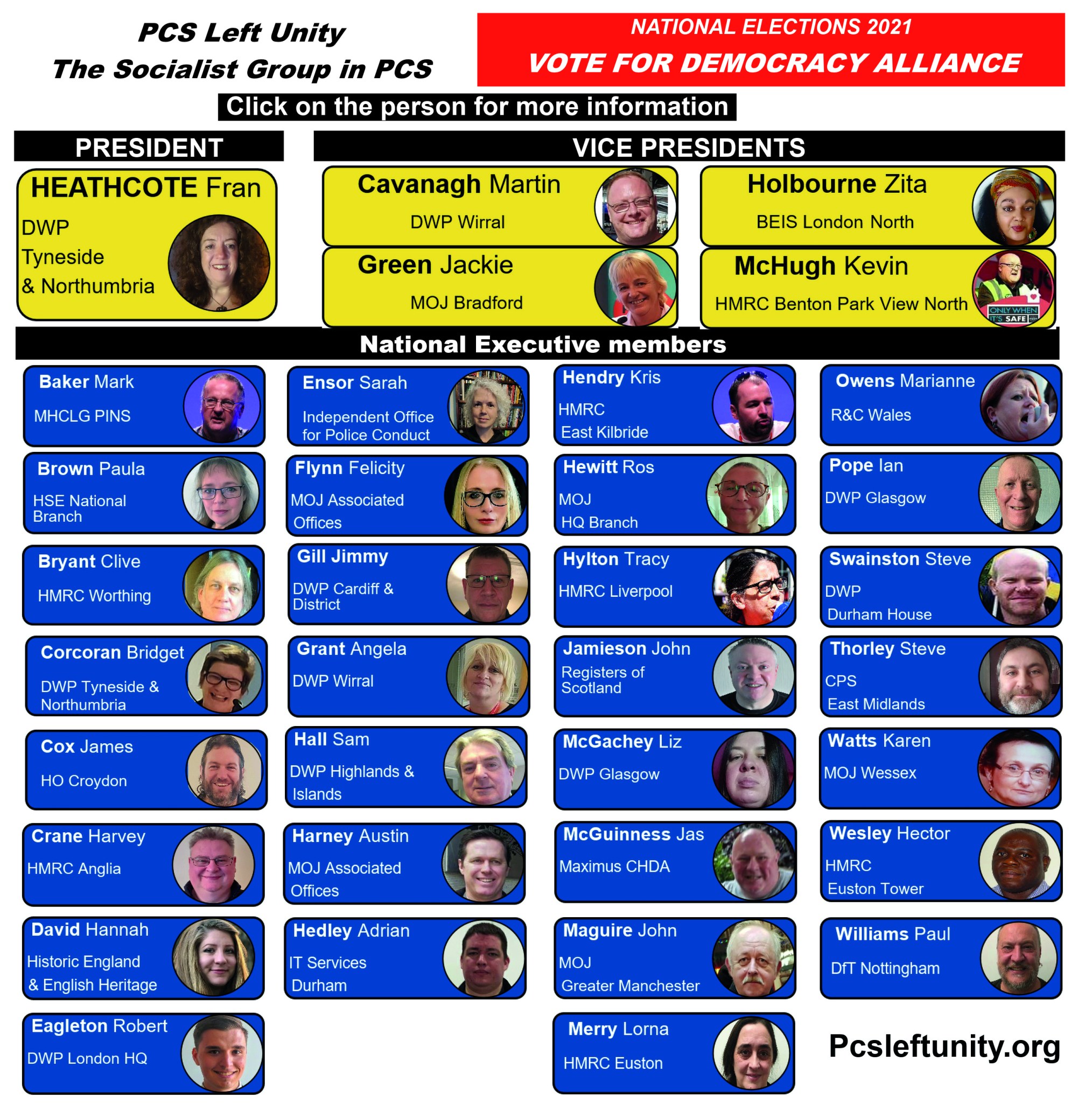 Vote for the Democracy Alliance | PCS Left Unity