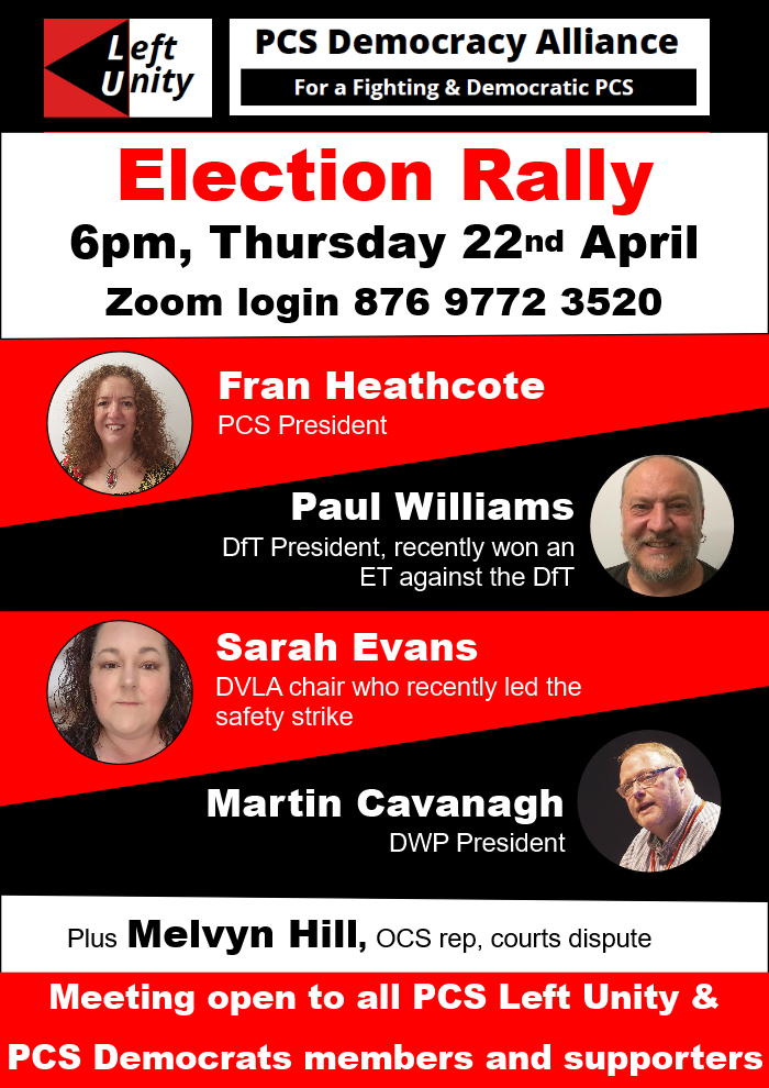 Democracy Alliance Election Rally | PCS Left Unity