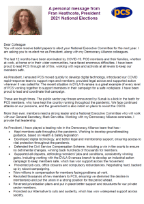 Fran Heathcote personal statement | PCS Left Unity
