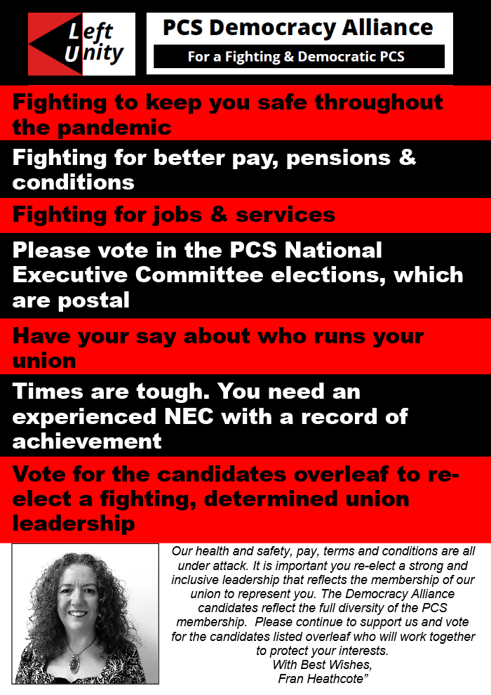Democracy Alliance national leaflet | PCS Left Unity