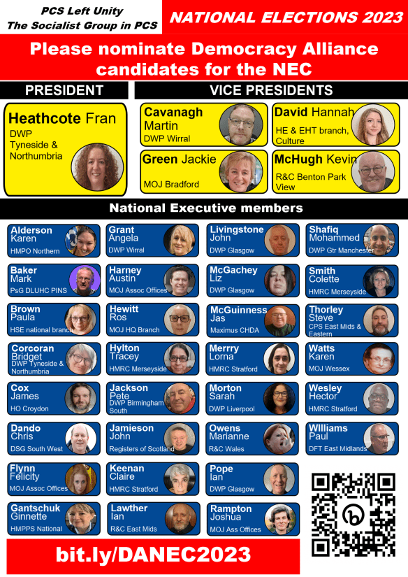 Democracy Alliance candidates interactive flyer | PCS Left Unity