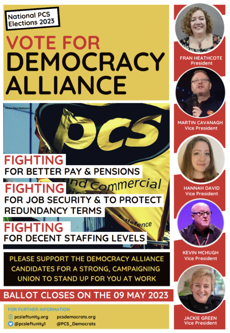 Democracy Alliance poster | PCS Left Unity